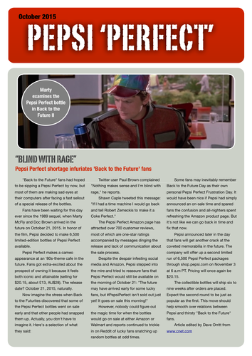 Back to the Future - Activities and comprehensions - Newspapers ...