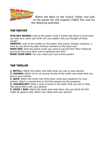 Back to the Future - Activities and comprehensions - Newspapers ...