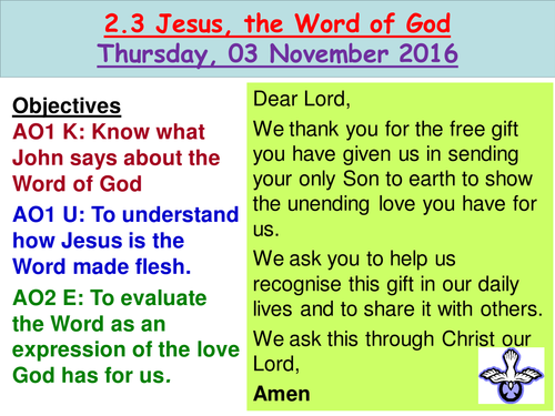 AQA, GCSE Religious Studies B, NEW Spec. B: Catholic Christianity, Incarnation Unit | Teaching ...