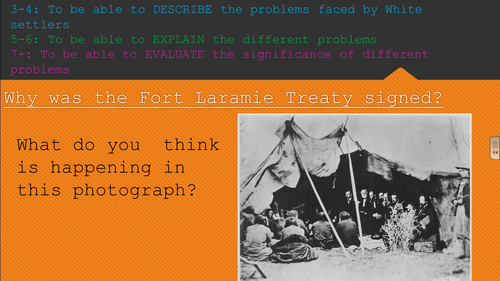 EdExcel 1-9 History 2016 - American West - 1. The early settlement of ...