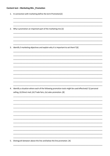 Promotion - The Marketing Mix | Teaching Resources