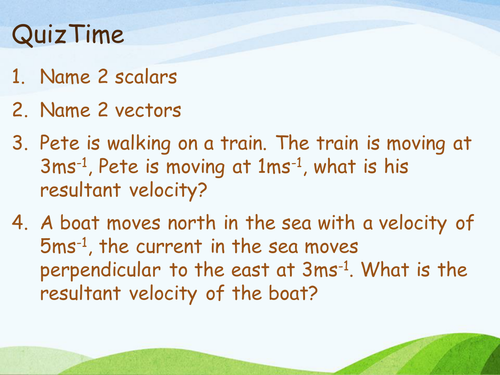 Aqa As Physics Vectors And Scalars Teaching Resources