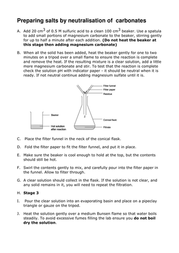 C5 AQA New curriculum. Preparing salts by neutralisation . REQUIRED PRACTICAL LESSON | Teaching ...