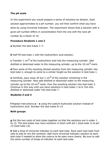 AQA C5 new curriculum 2016-17 Neutralisation and the pH scale ...