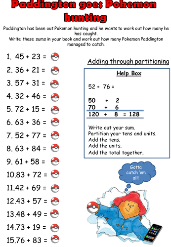 Pokemon Addition Year 3 | Teaching Resources