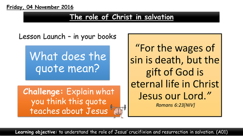 The role of Christ in salvation | Teaching Resources