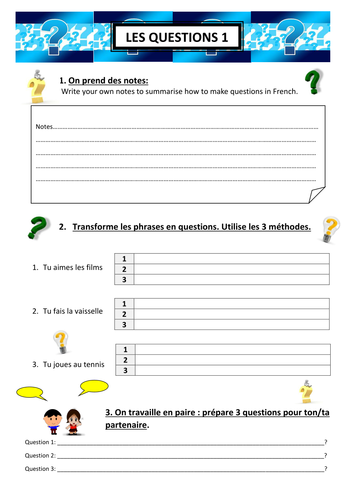 Questions in French- Bundle | Teaching Resources