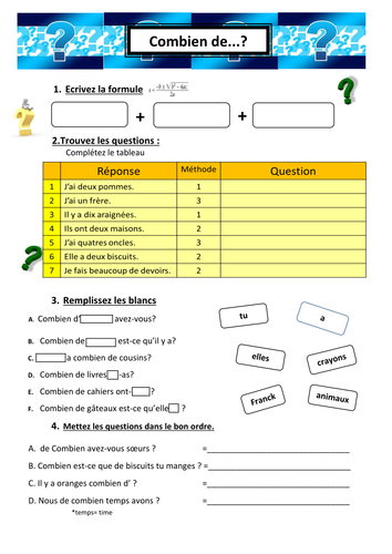 Questions in French- Bundle | Teaching Resources