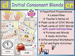 Phonics: Initial Blends Cl and Cr CCVC Words- Presentations, Lesson ...
