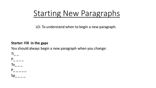 Developing Paragraphs series of seven lessons | Teaching Resources