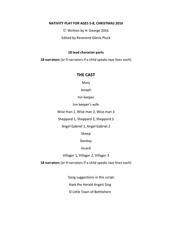 Christmas nativity play KS1 and KS2 | Teaching Resources