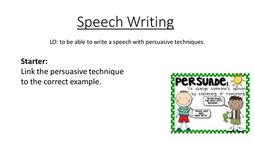Writing Speeches series of five lessons | Teaching Resources