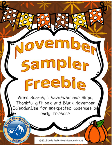 November Sampler Freebie | Teaching Resources