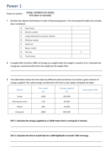 Energy (Year 10 content) new AQA 2016- GCSE | Teaching Resources