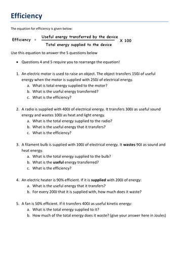 Energy (Year 10 content) new AQA 2016- GCSE | Teaching Resources