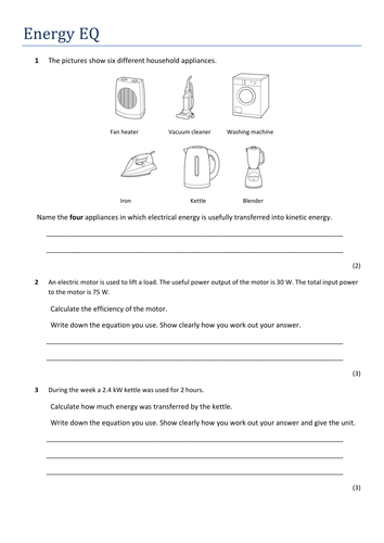 Energy (Year 10 content) new AQA 2016- GCSE | Teaching Resources