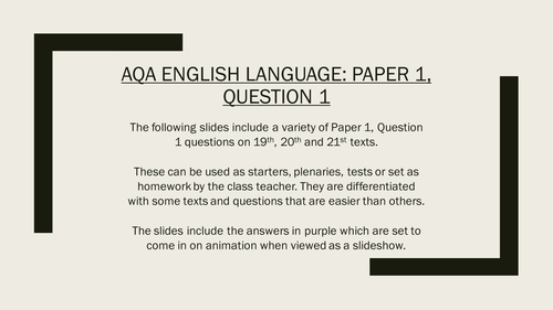 AQA New Specification English Language and Literature GCSE Resources ...