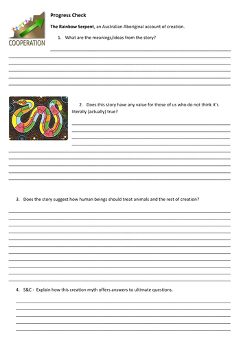 The Rainbow Serpent Story and Questions | Teaching Resources