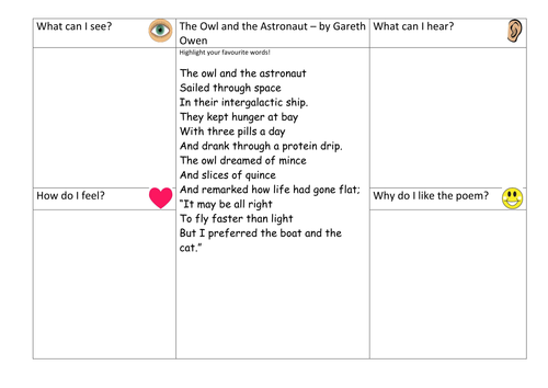 Poetry planning based around space and the moon landing for year 2 ...