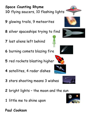 Poetry planning based around space and the moon landing for year 2 ...