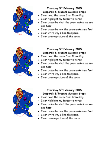 Poetry planning based around space and the moon landing for year 2 ...