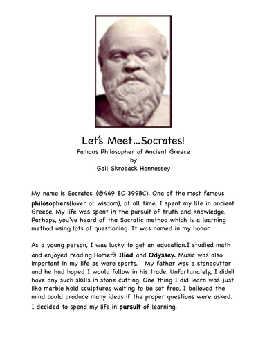 Socrates: Famous Philosopher of Ancient Greece(A Reading Passage ...