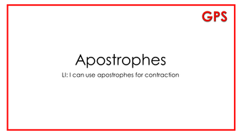 Apostrophes for contraction | Teaching Resources