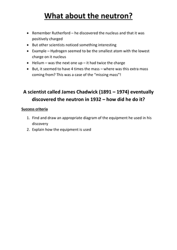 KS4 Radioactivity - Discovery of the nucleus | Teaching Resources