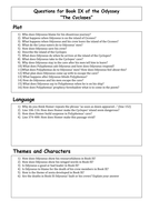 Homer's Odyssey Book IX: The Cyclopes (key events) | Teaching Resources