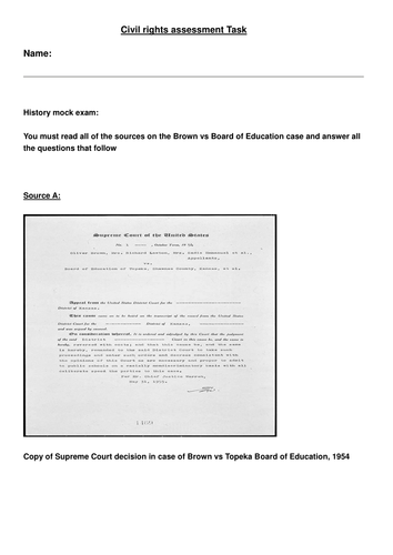 Civil rights assessment | Teaching Resources
