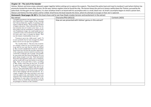 Sign of Four - AQA English Literature New Spec. Extract Analysis and ...