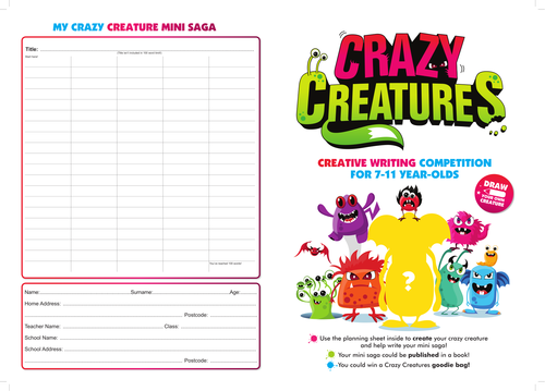 Crazy Creatures Drawing and Creative Writing Activity for 7-11 Year ...