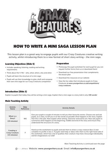 Crazy Creatures Drawing and Creative Writing Activity for 7-11 Year ...