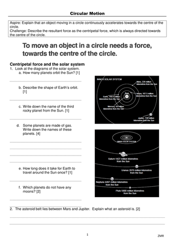Circular Motion (AQA GCSE Physics P5 2016 & OLD P3) | Teaching Resources