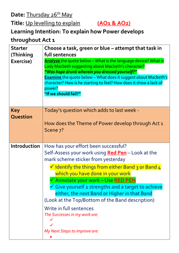AQA Lit - Macbeth - Scheme of Learning | Teaching Resources