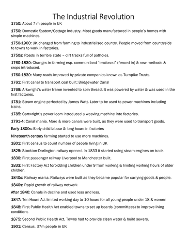 Industrial Revolution Overview: PowerPoint & Timeline Activity ...