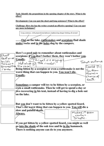 Holes - Scheme of Learning - Lessons 3&4 | Teaching Resources
