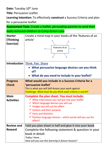 Holes - Scheme of Learning - Lesson 14&15 | Teaching Resources