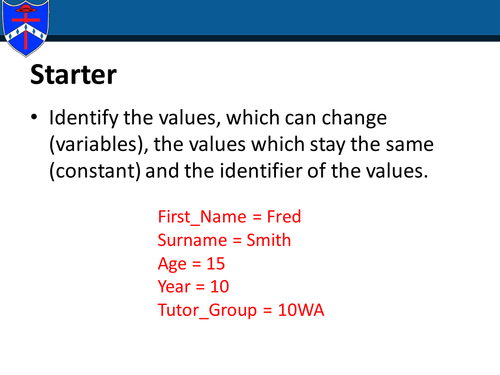 Variables and Constants | Teaching Resources