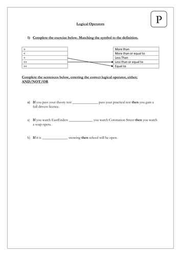 Relational Database - Logical Operators | Teaching Resources Relational Database - Logical Operators | Teaching Resources