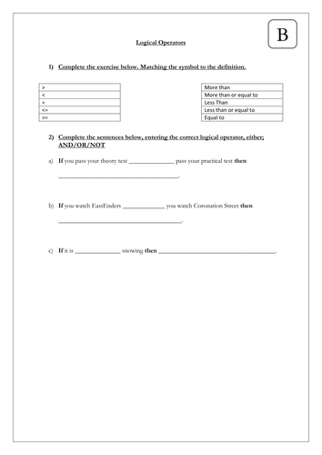 Relational Database - Logical Operators | Teaching Resources Relational Database - Logical Operators | Teaching Resources