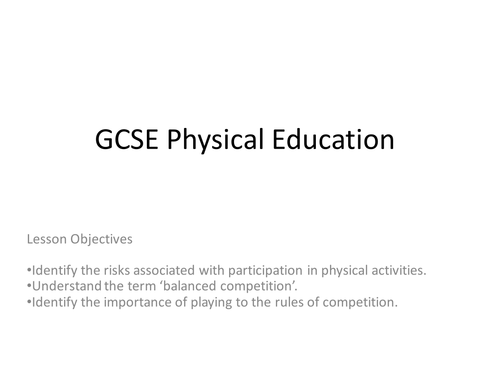 GCSE PE - Risk Assessment and Preventing Injuries | Teaching Resources