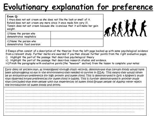 Eating behaviour: Evolutionary explanations to eating (Psychology AQA A ... Eating behaviour: Evolutionary explanations to eating (Psychology AQA A ...