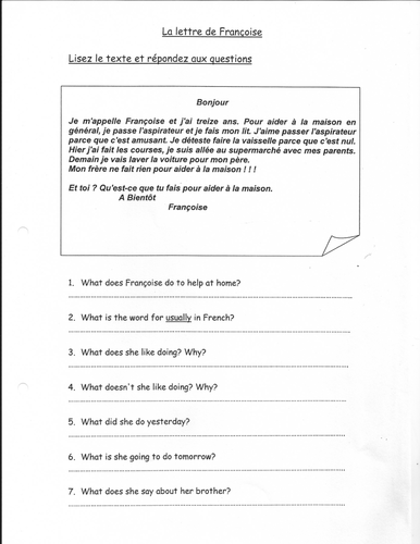 Reading comprehension and activities for cover work | Teaching Resources