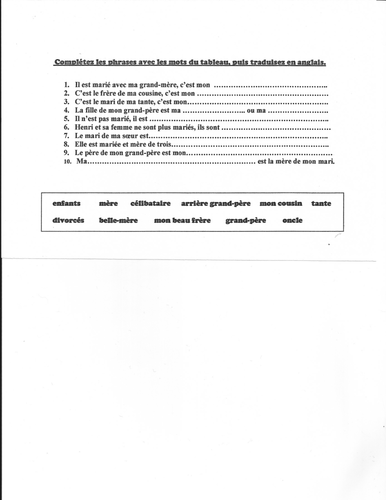 Moi et ma famille | Teaching Resources