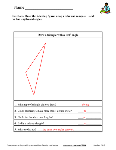 Draw Geometric Figures - 7.G.2 | Teaching Resources