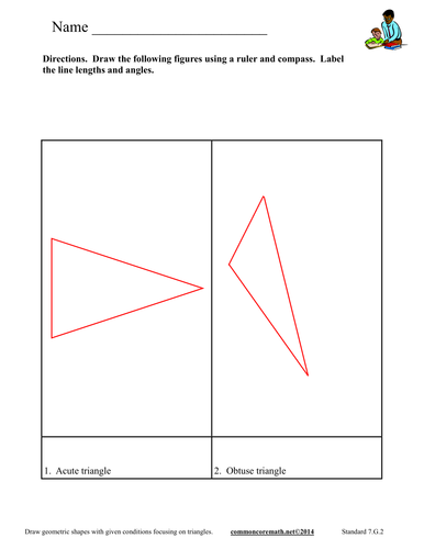 Draw Geometric Figures - 7.G.2 | Teaching Resources