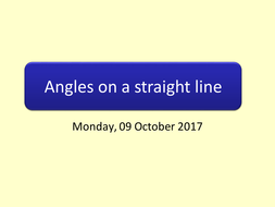 Angles on a straight line | Teaching Resources