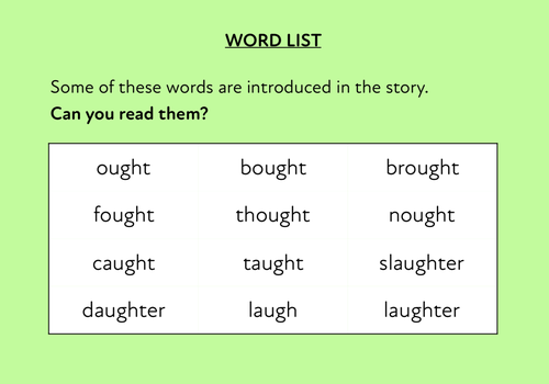 Read the story Summer Sales To Learn ough and augh | Teaching Resources