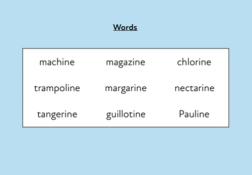 Likes And Dislikes: Learn The Phonic Sounds ine (as in trampoline ...
